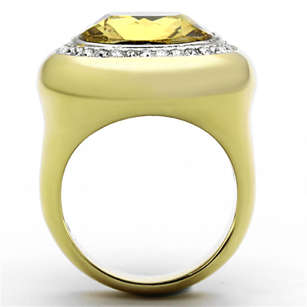 TK1285 - Two-Tone IP Gold (Ion Plating) Stainless Steel Ring with Synt ...