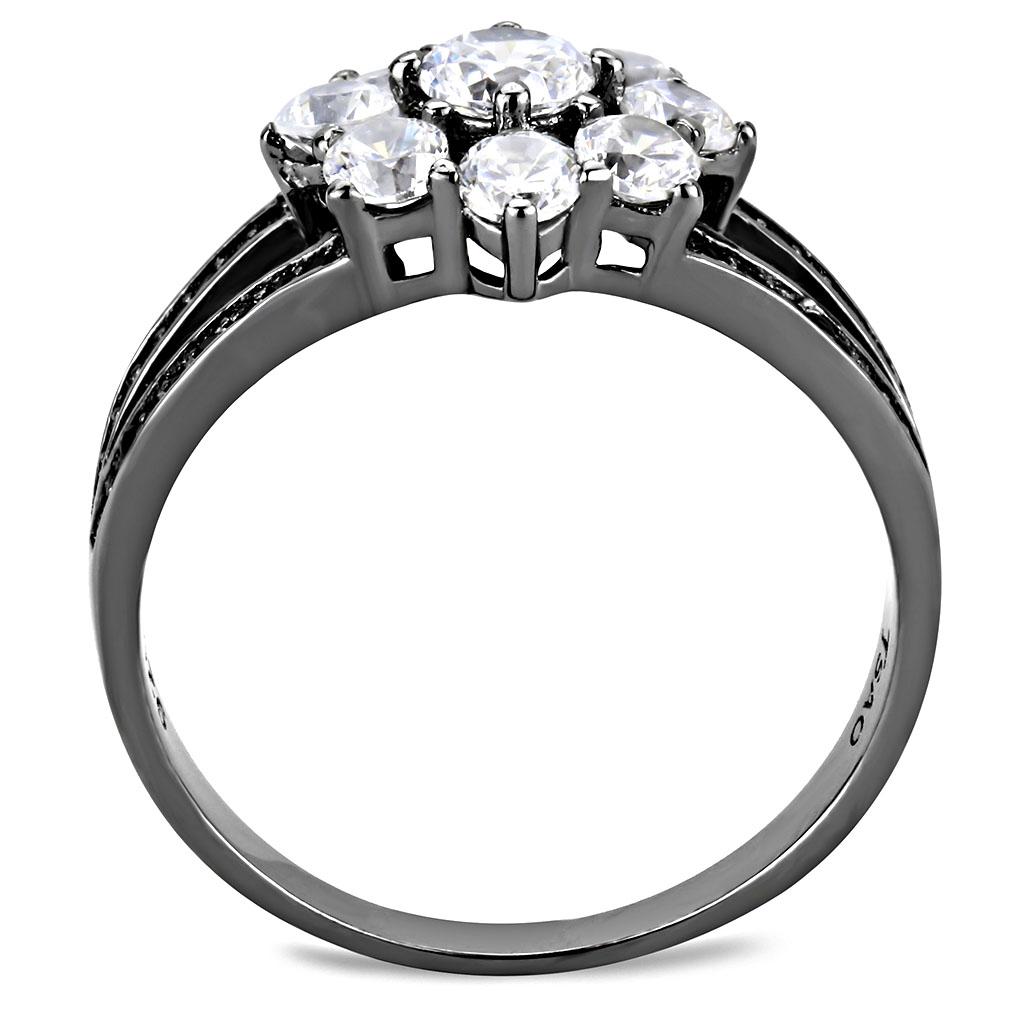 TS611 - Ruthenium 925 Sterling Silver Ring with AAA Grade CZ in Clear ...