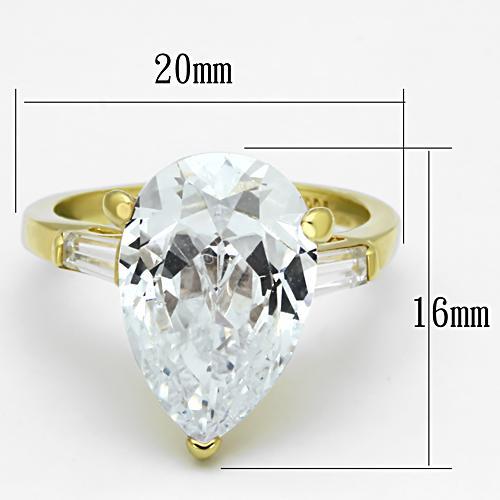 LOAS867 - Gold 925 Sterling Silver Ring with AAA Grade CZ in Clear ...